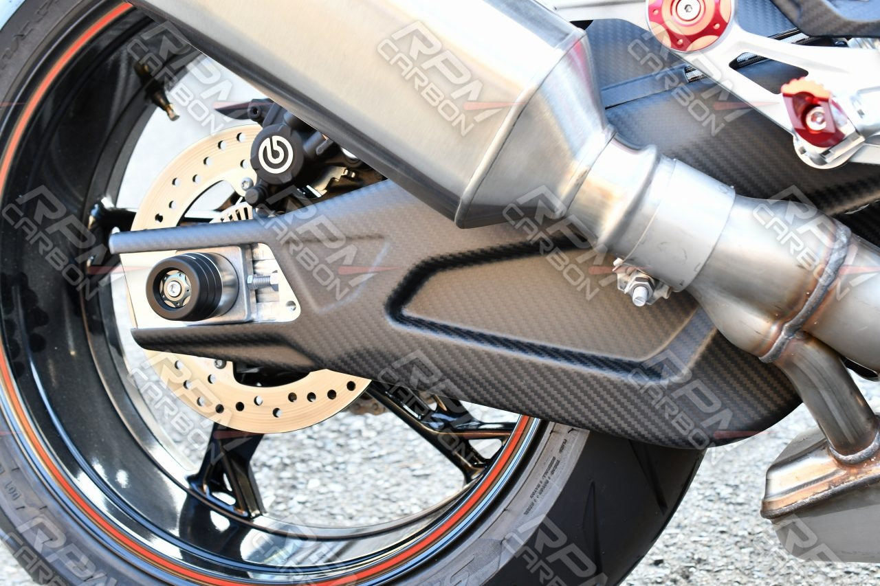 BMW S1000RR Swingarm Covers Protectors Carbon Fiber - WSBK Version
